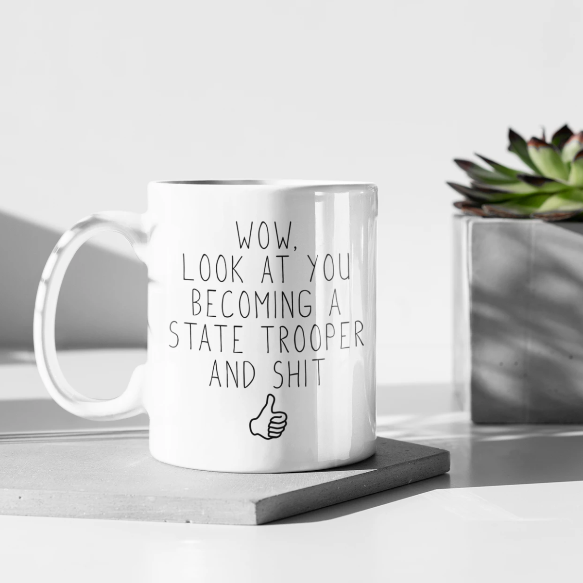 Funny State Trooper Graduation Gift Coffee Mug | BackyardPeaks